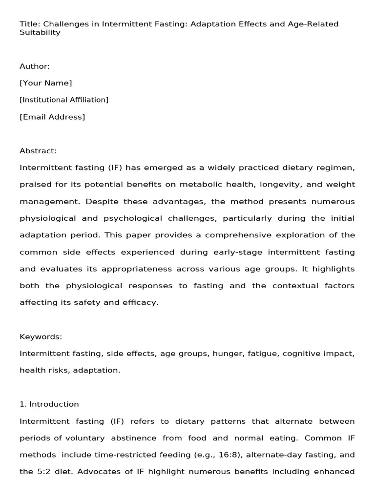 Expanded Intermittent Fasting Journal | PDF | Intermittent Fasting ...