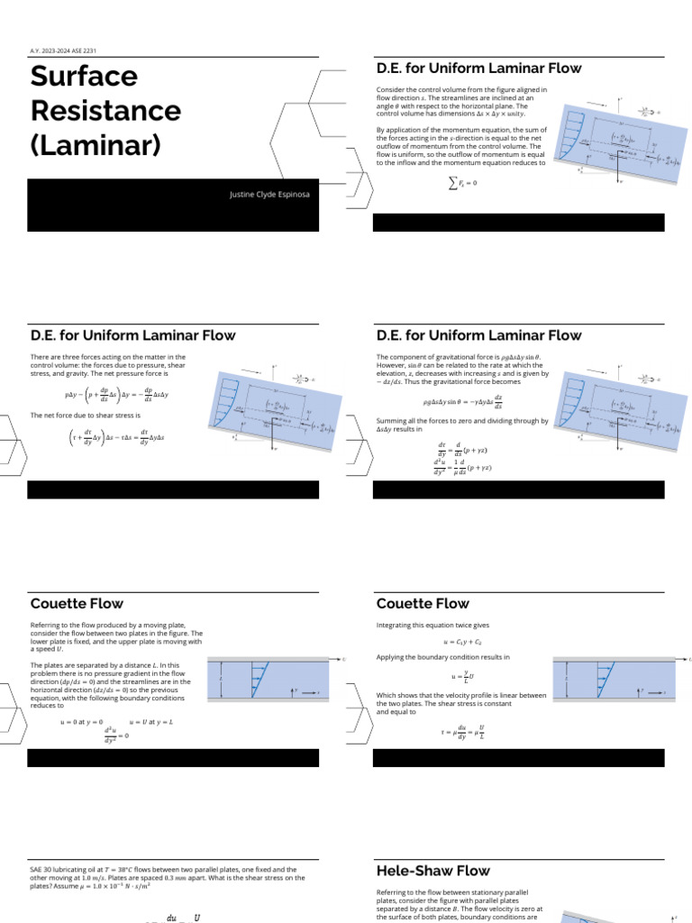 Surface-Resistance-Laminar Simplified | PDF | Boundary Layer | Shear Stress