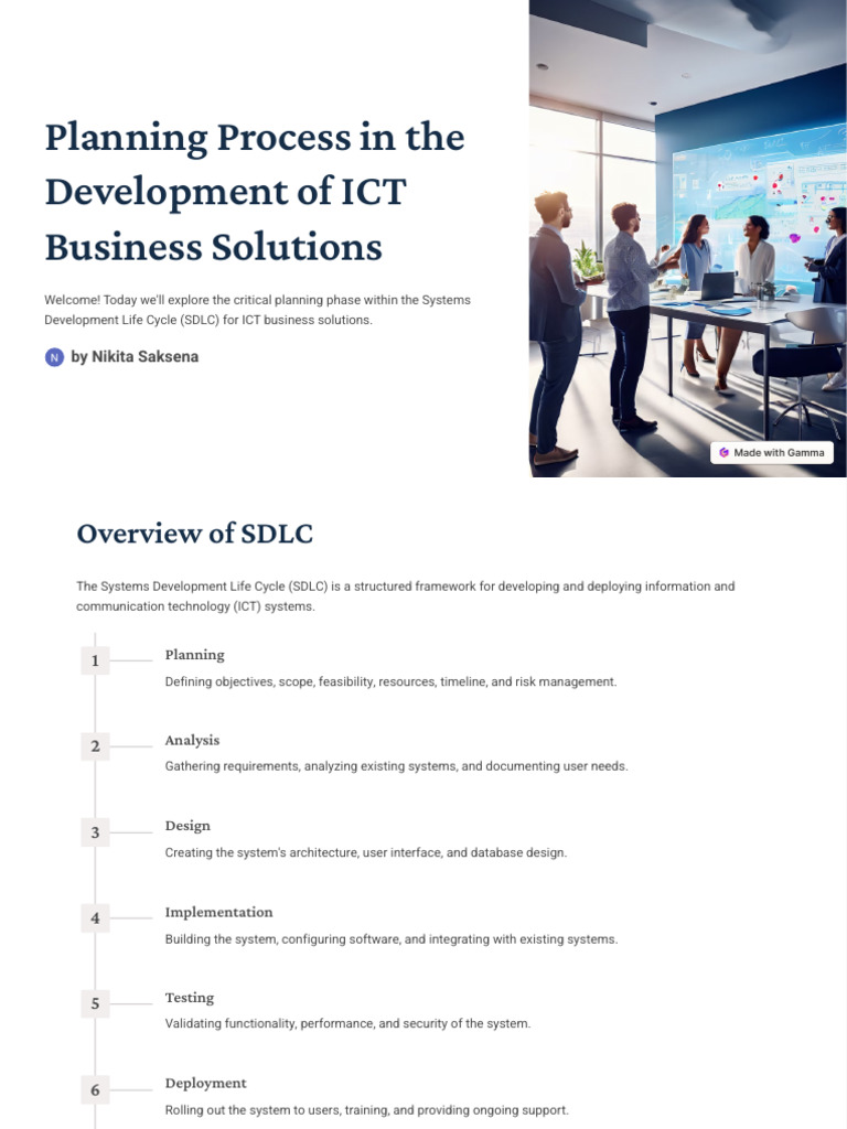 Planning Process in The Development of ICT Business Solutions | PDF | Computing | Information ...