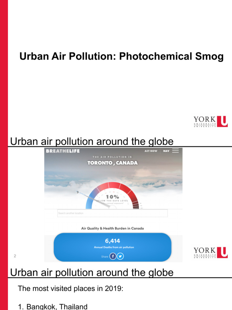 NATS 1515 - Urban Air Pollution - Photochemical Smog | PDF | N Ox ...