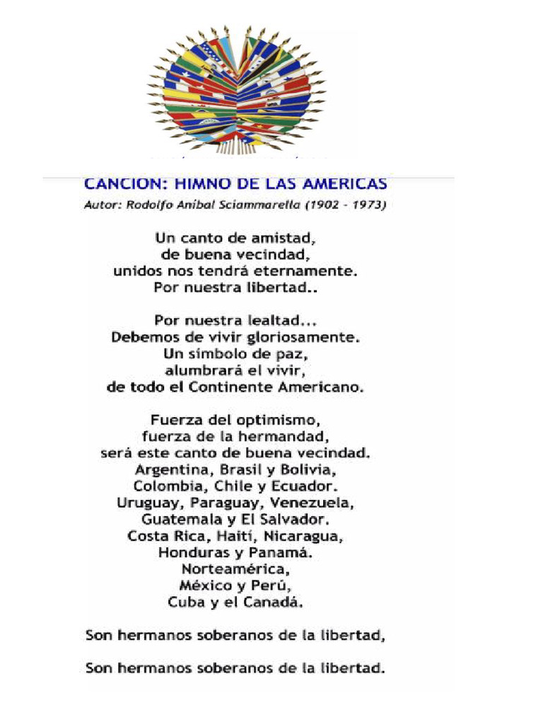Canto Himno de Las Américas | PDF