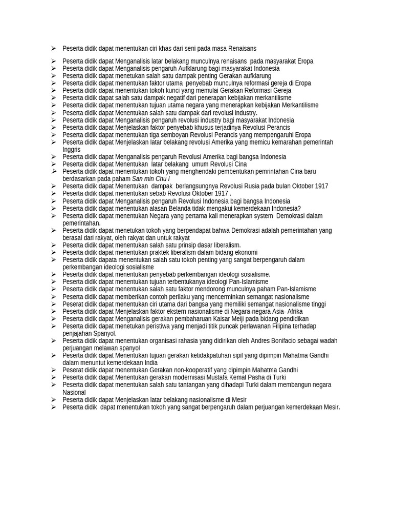 Kisi-Kisi Sejarah Minat Xi Ips | PDF