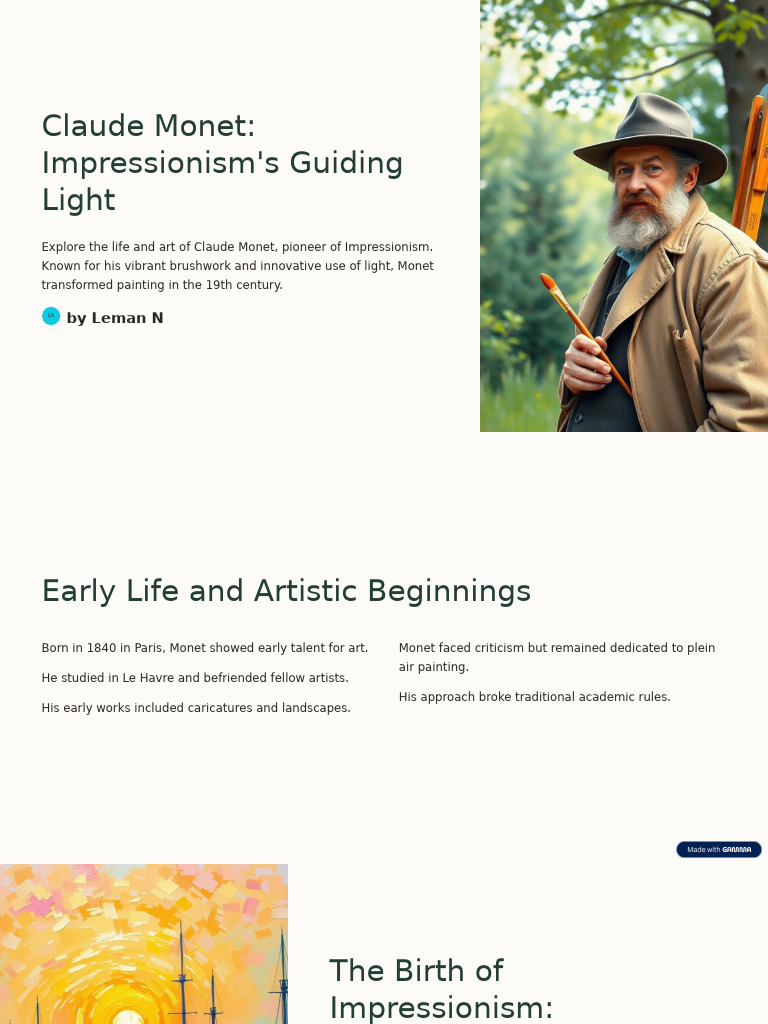Claude Monet Impressionisms Guiding Light | PDF | Claude Monet ...