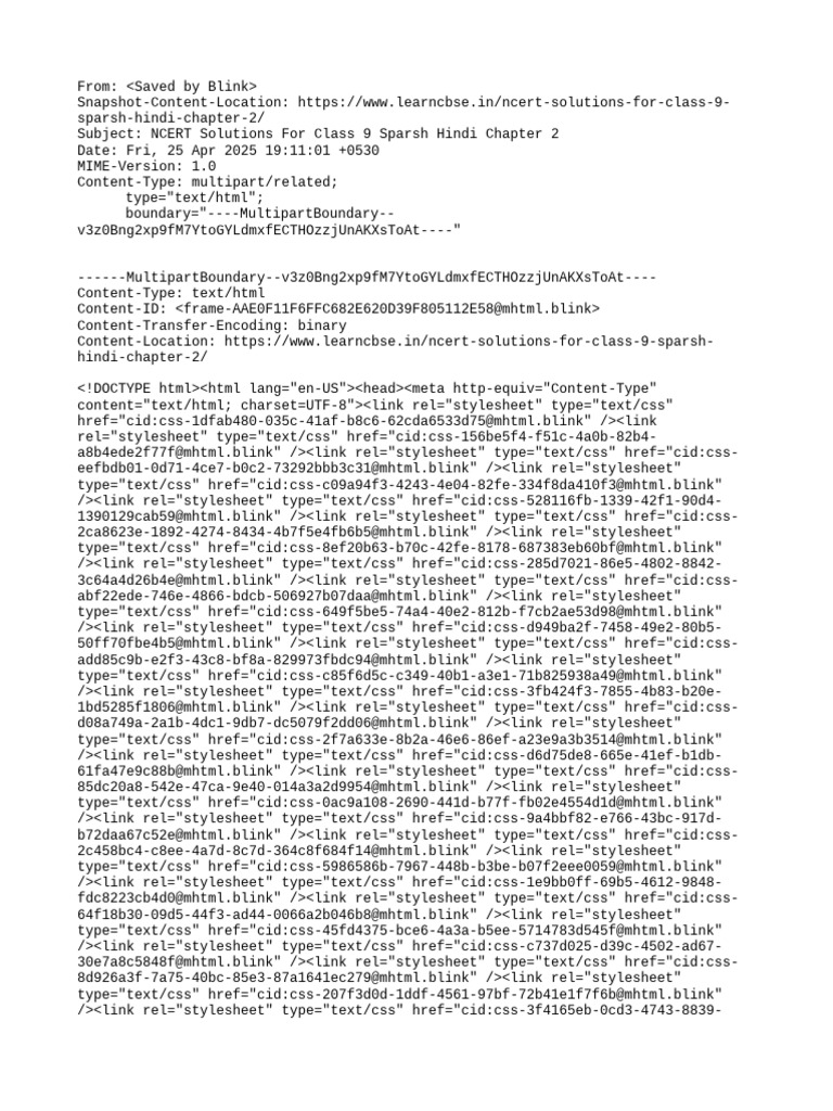 NCERT Solutions For Class 9 Sparsh Hindi Chapter 2 | PDF | Educational Organizations | Science