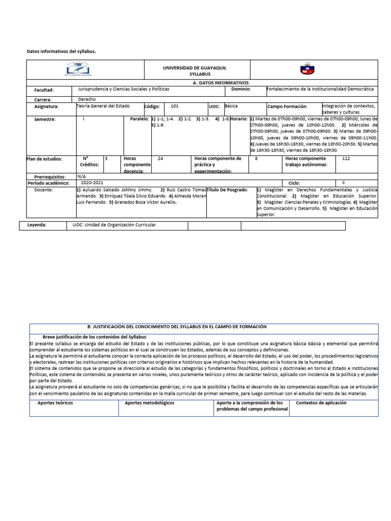 Syllabus | PDF | Aprendizaje | Enseñando