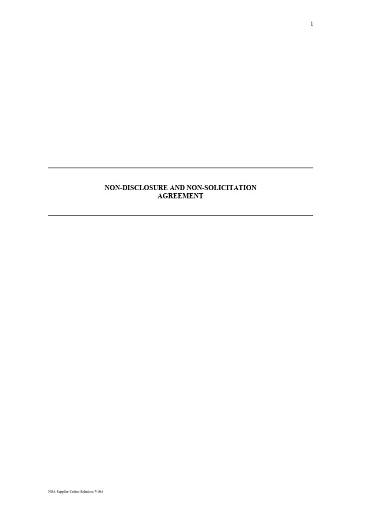 Exemplo NDA-Supplier-CethosSolutions-V10.6 | PDF | Non Disclosure ...