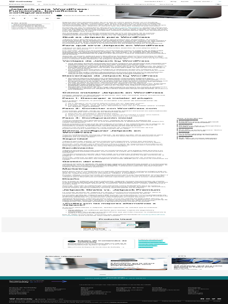 Qué Es y Cómo Usar Jetpack en WordPress para Mejorar Tu Web | PDF ...