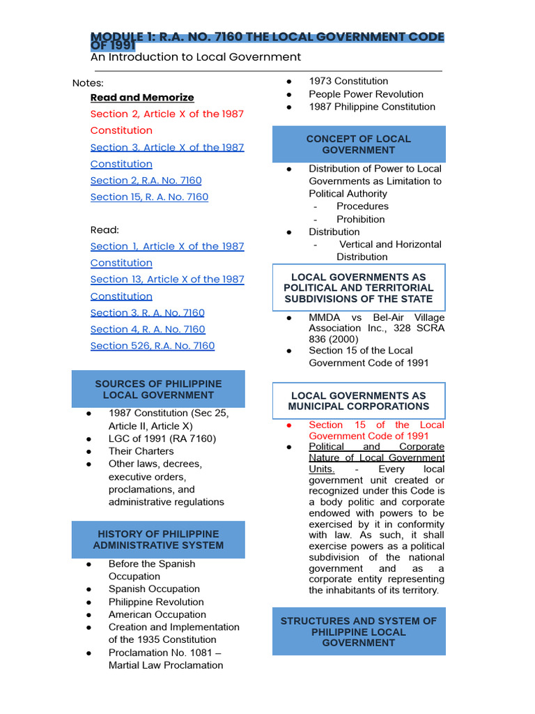Introduction to Local Government Code | PDF | Decentralization | Governance