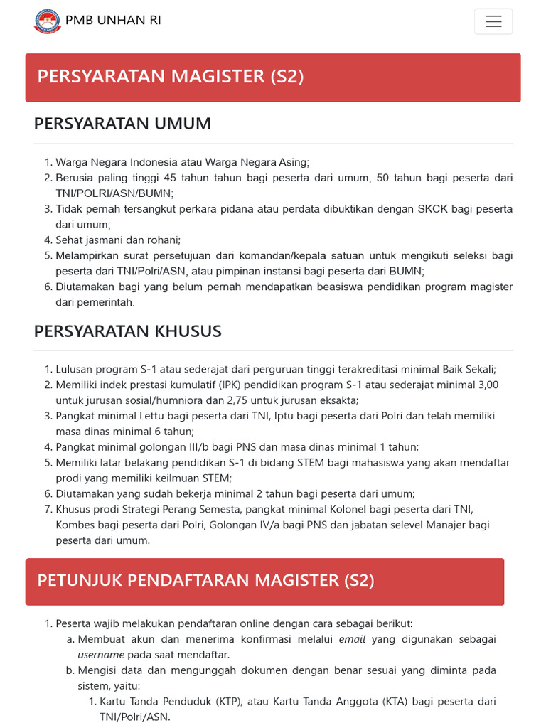 Persyaratan Magister | PDF
