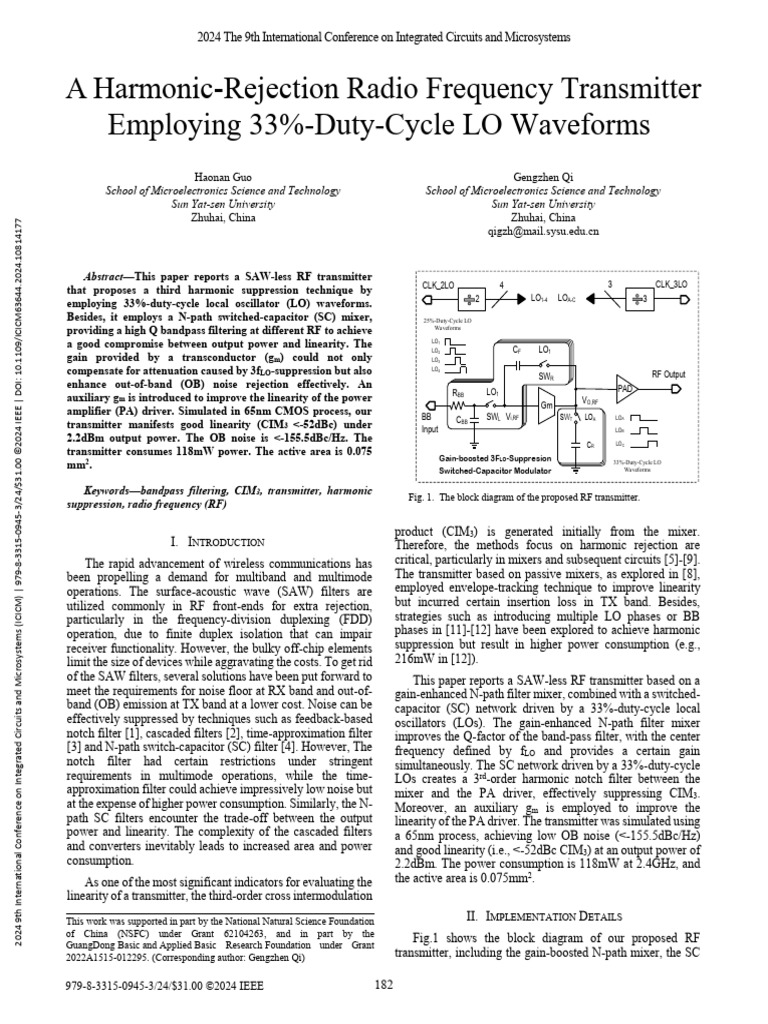 Harmonic-Rejection RF Transmitter Design | PDF | Electronic Oscillator ...