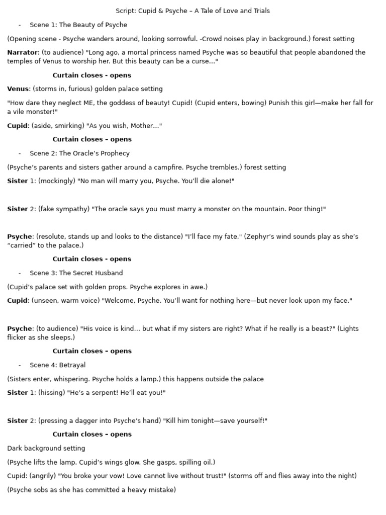 Myth and Folklore Roleplay Script | PDF | Cupid