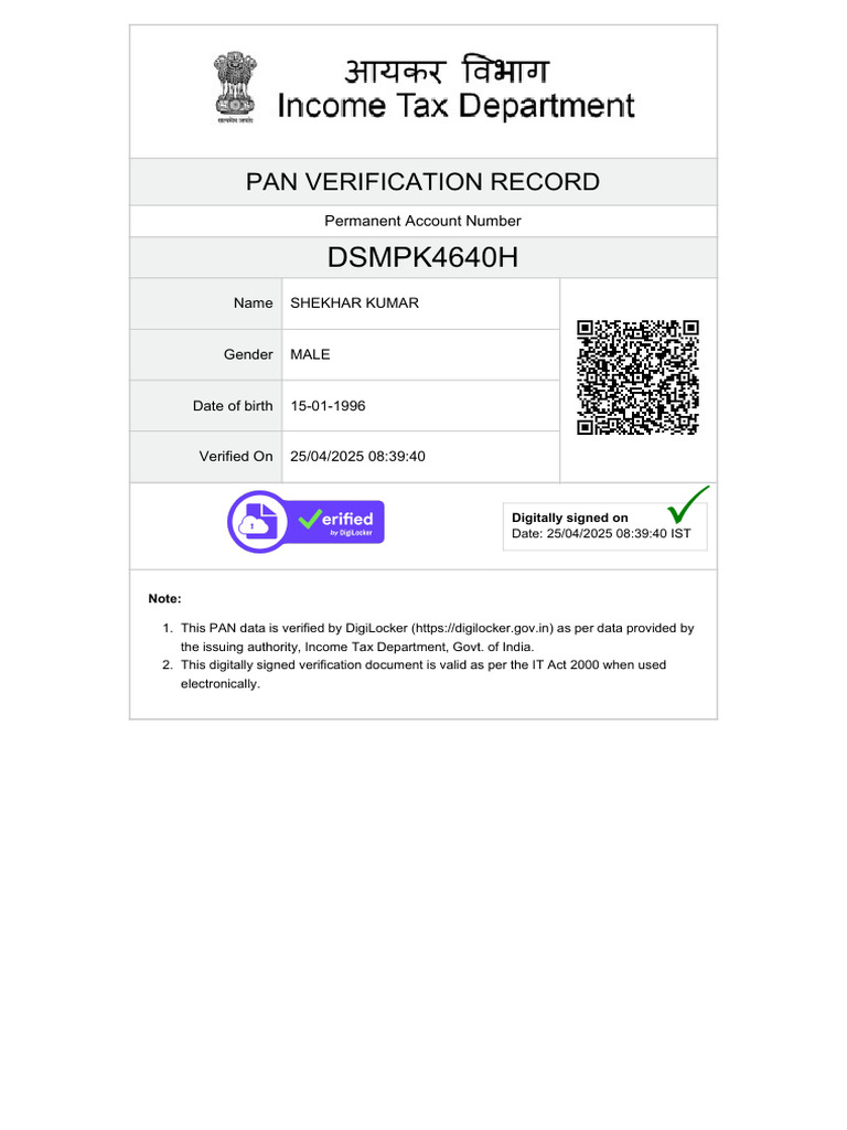 PAN Card | PDF