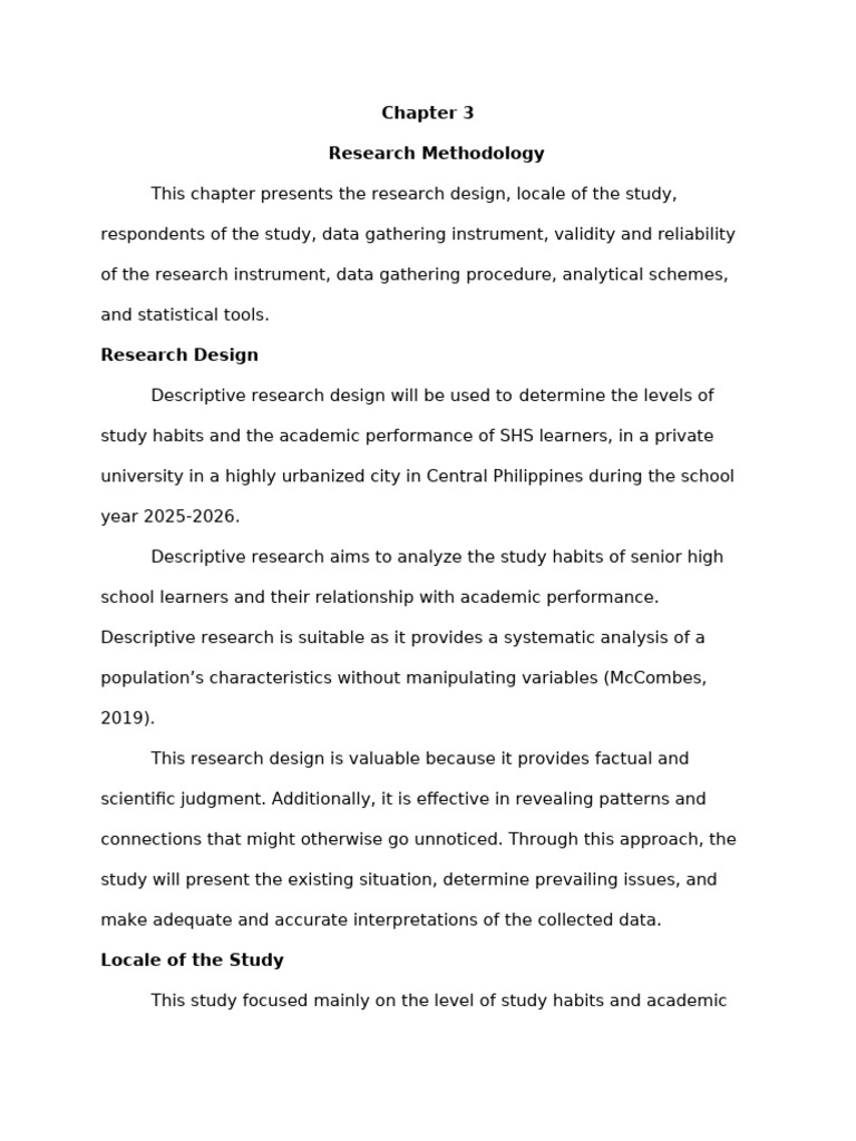 Research Methodology for SHS Study Habits | PDF | Mann–Whitney U Test ...