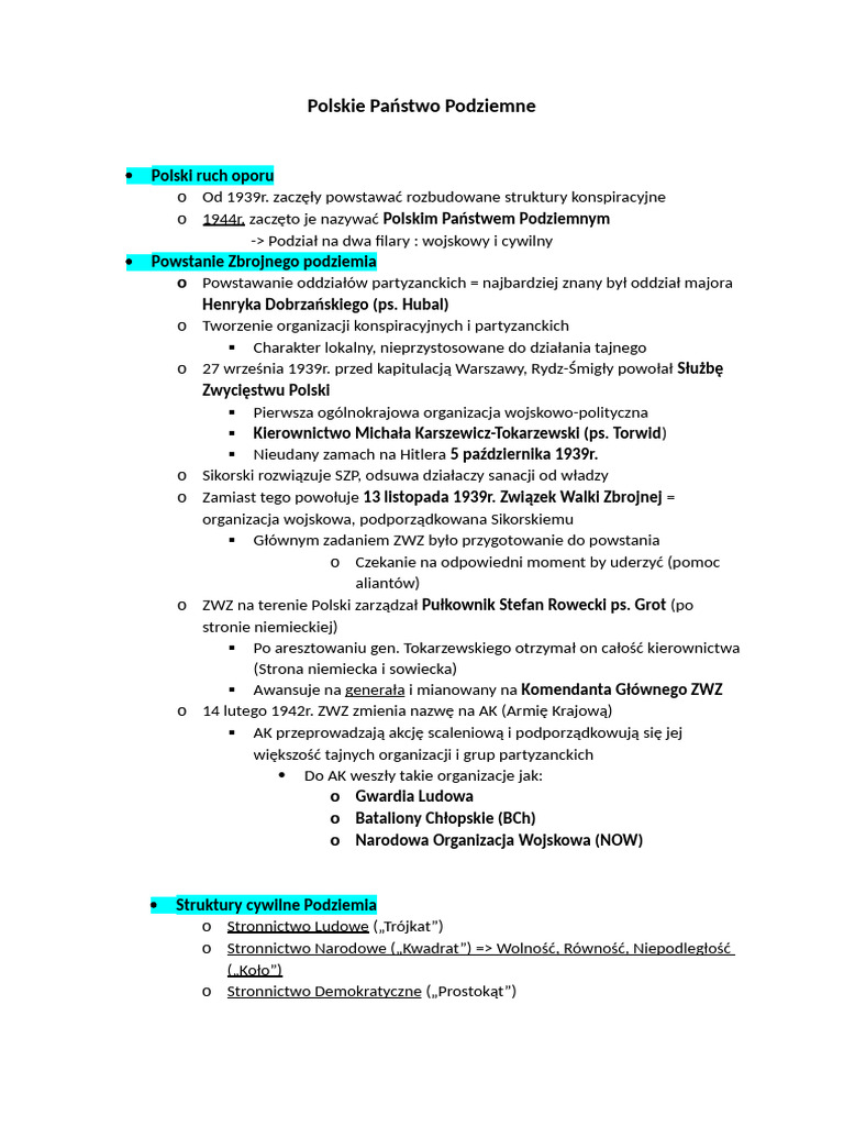 Polskie Państwo Podziemne | PDF