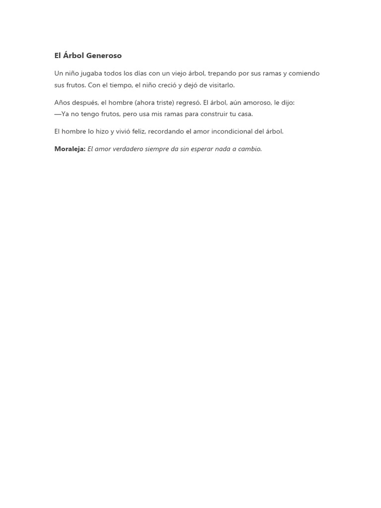 El Árbol Generoso | PDF