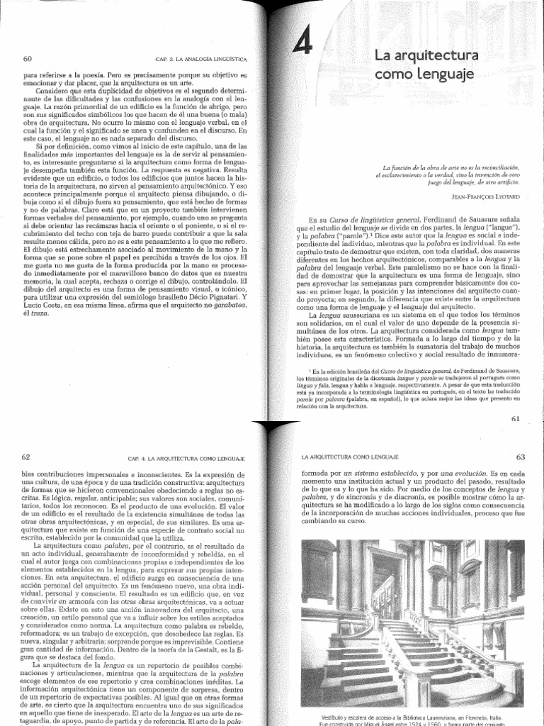 Lecturas La Arquitectura Como Lenguaje y Significado | PDF