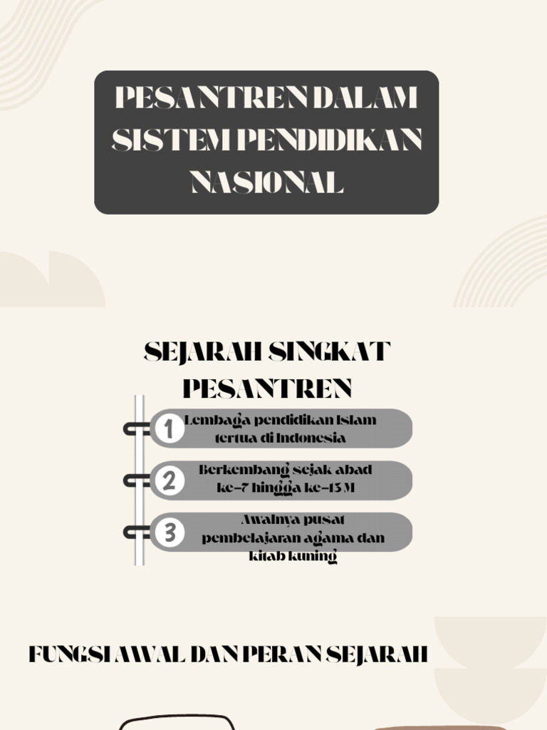 Nateri 1 Pesantren Dalam Sistem Pendidikan Nasional | PDF
