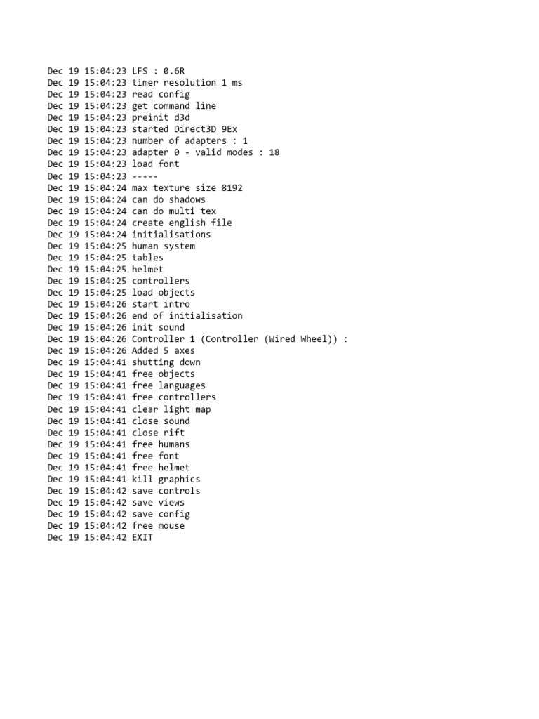 Direct3D 9Ex Initialization Log | PDF