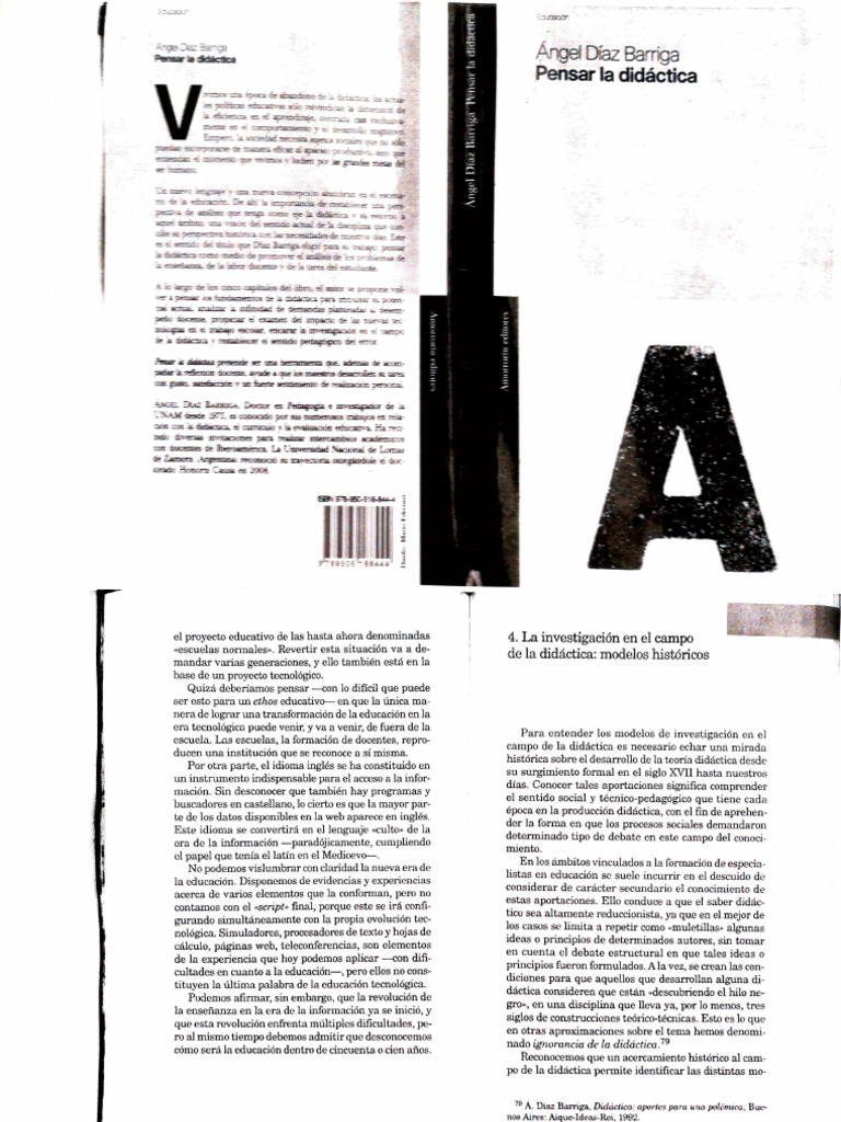 Díaz Barriga, A. Pensar La Didáctica - Cap.4 | PDF