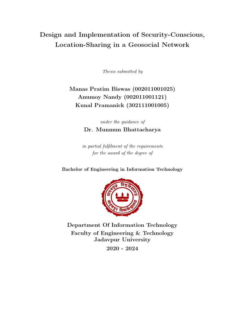 Design and Implementation of Security Conscious Location Sharing in A ...