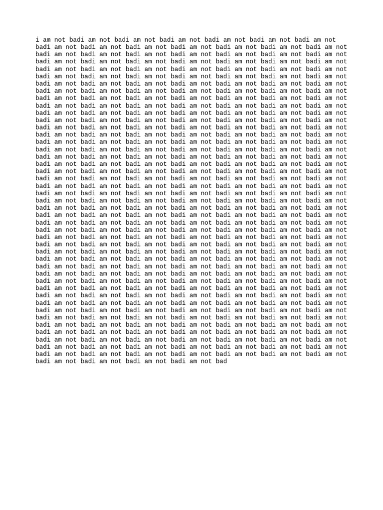 Repetitive Phrase Analysis: "Am Not Badi" | PDF