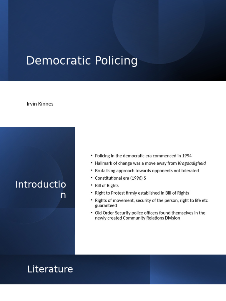 Democratic Policing: Irvin Kinnes | PDF | Police | Violence