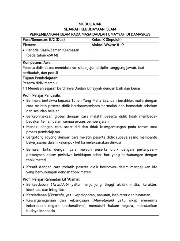 Modul Ajar, Materi Ajar, LKPD, Media Pembelajaran, Asesmen | PDF