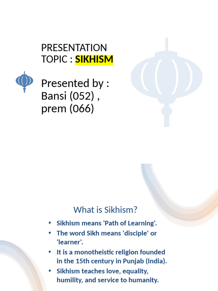 Overview of Sikhism Principles | PDF | Punjab | Indian Religions