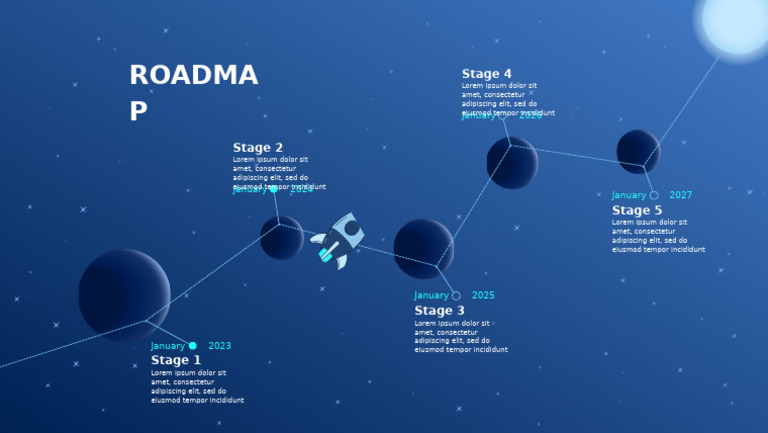 Blue Futuristic Business Roadmap Presentation | PDF
