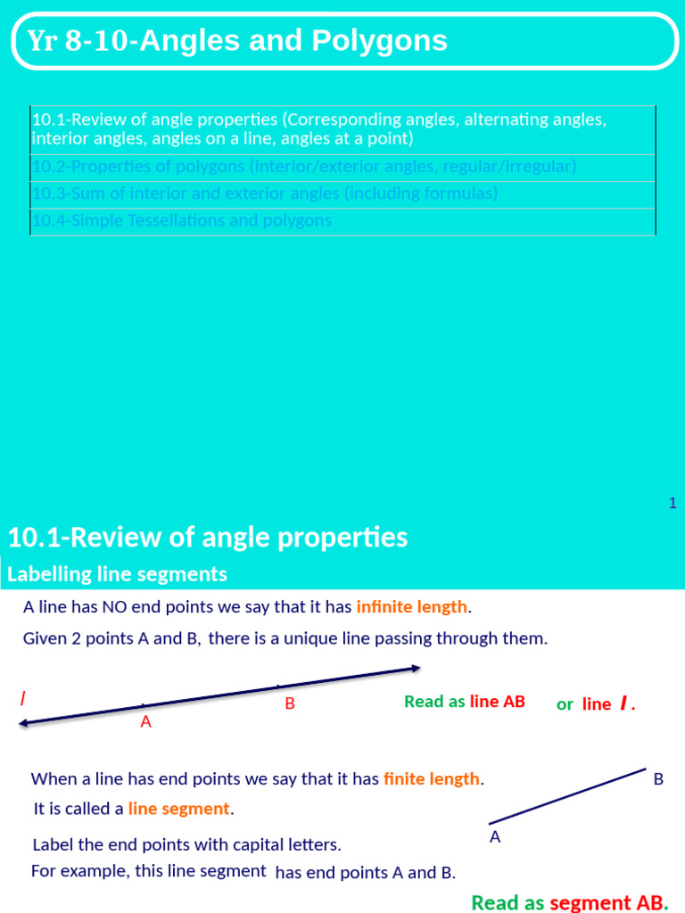 Review of Angle Properties | PDF | Perpendicular | Euclid