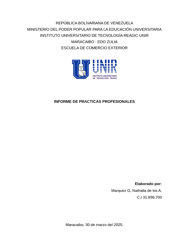 Informe Practica Nati | PDF | aduana | Business