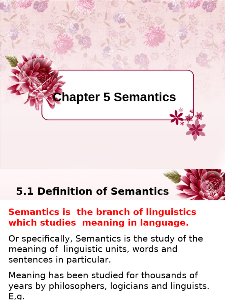 Understanding Semantics in Linguistics | PDF | Semantics | Concept