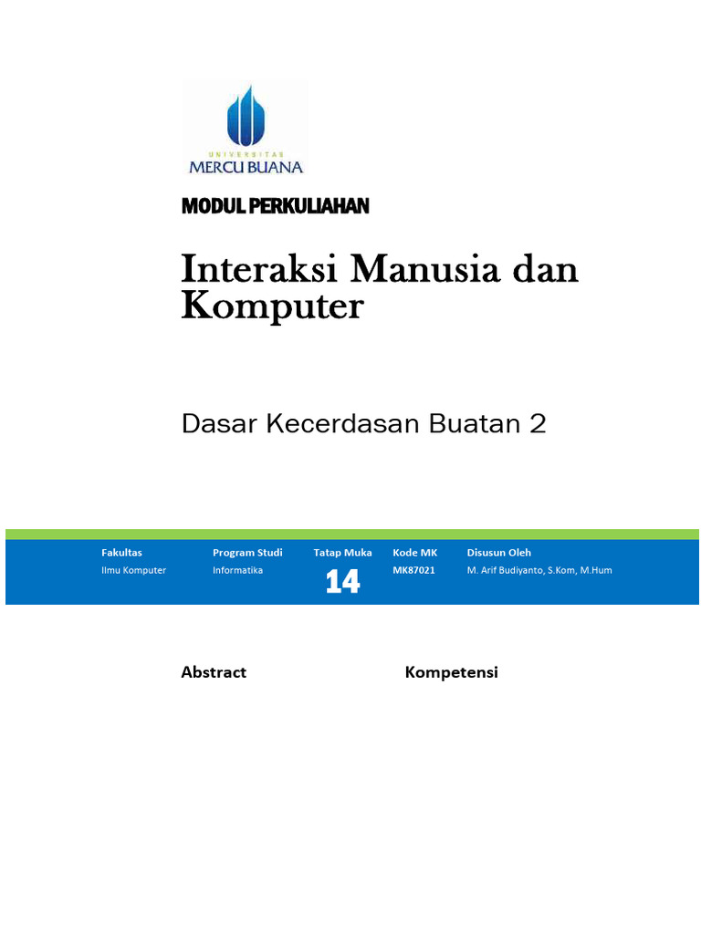 Modul Interaksi Manusia Dan Komputer (TM14) | PDF