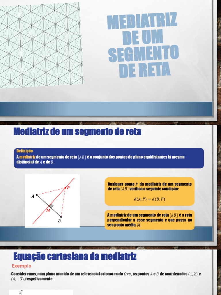 Mediatriz de um Segmento de Reta | PDF | Sistema de coordenada ...