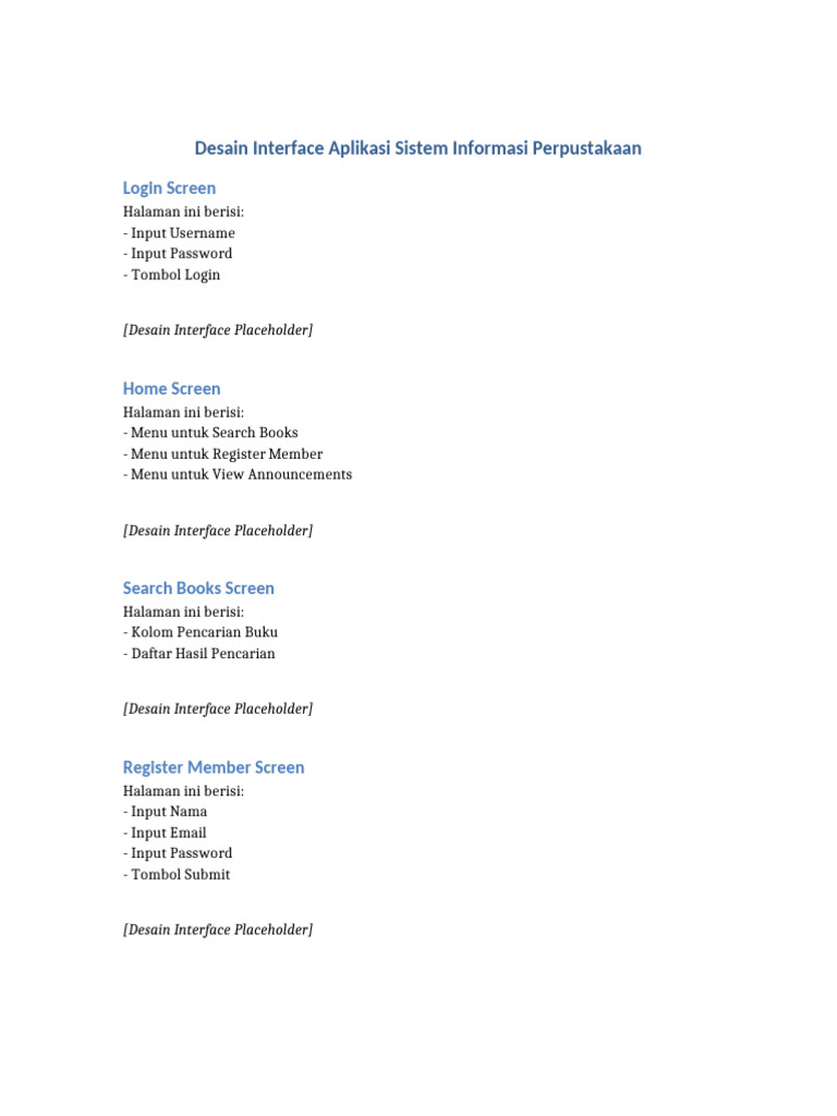Desain Interface Library Management System | PDF