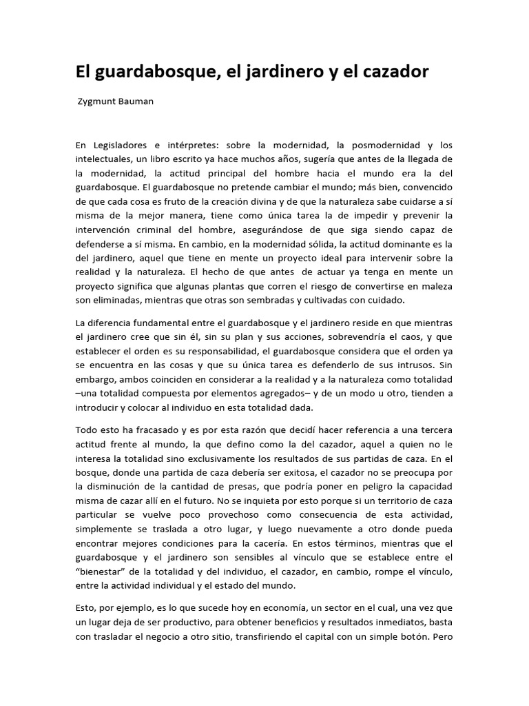Guardabosque, jardinero y cazador | PDF | Caza