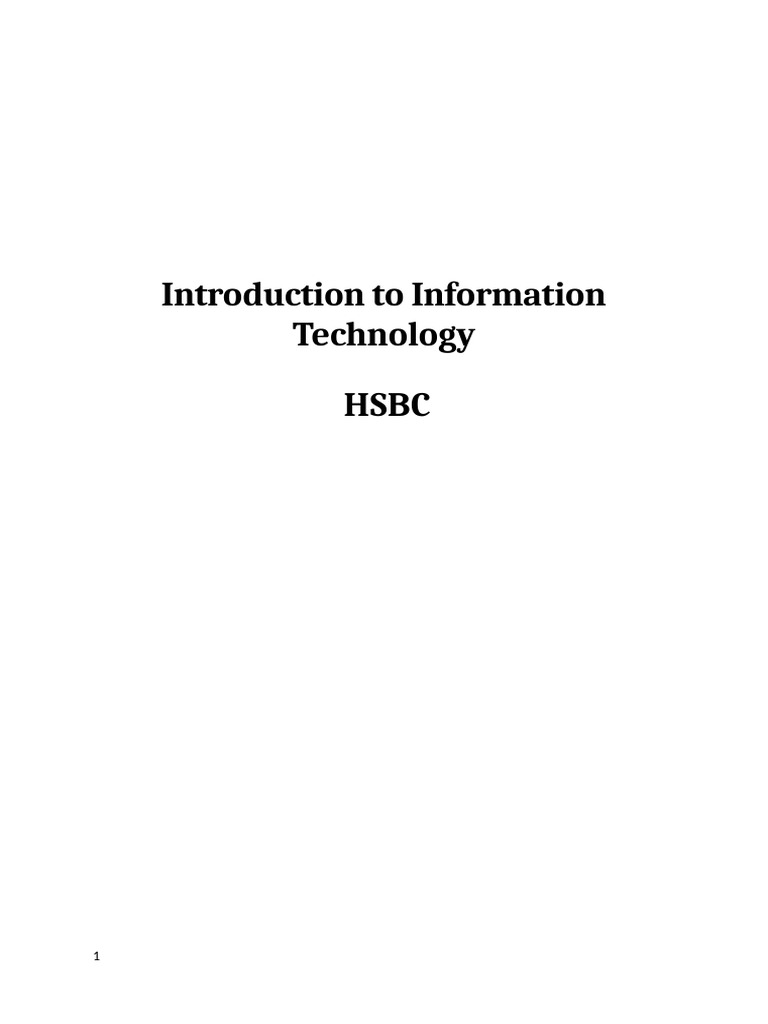 HSBC Introduction to Information Technology[1] (1) | PDF | Artificial ...