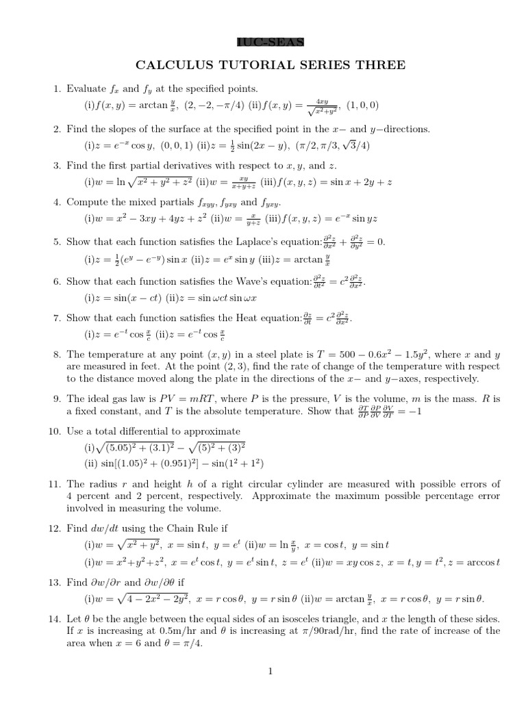 Calculus2 SIU Tutorial Series3 | PDF | Mathematical Analysis | Geometry