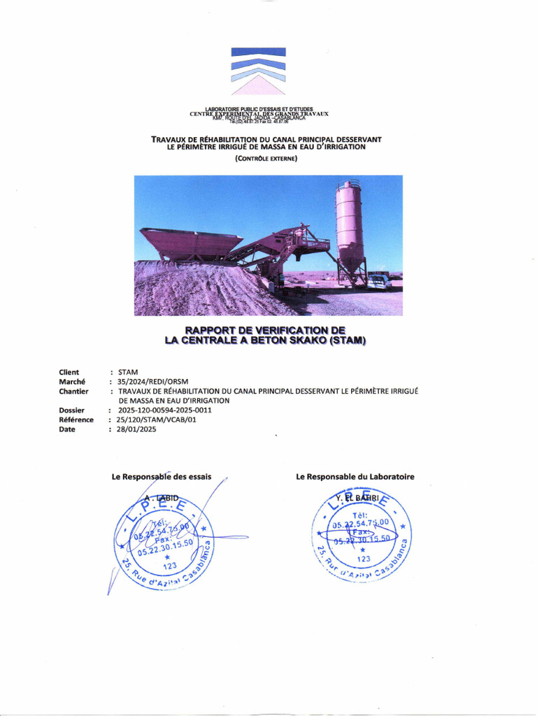 Rapport de Verification de La CAB STAM | PDF