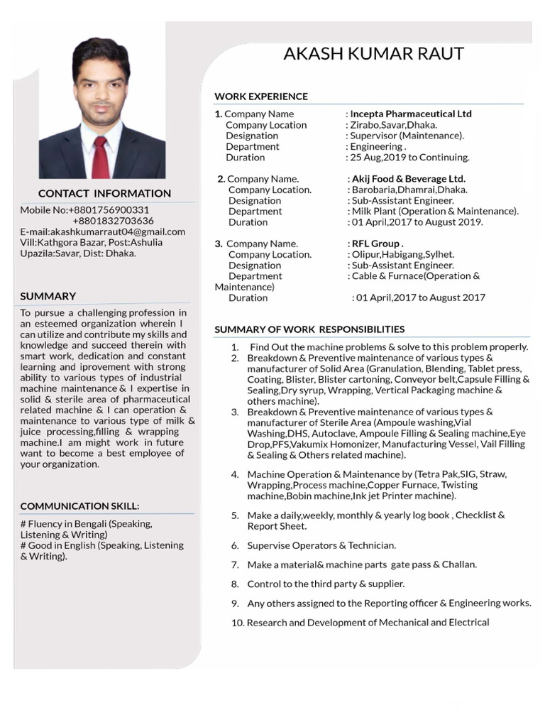 Akash New BSC CV | PDF