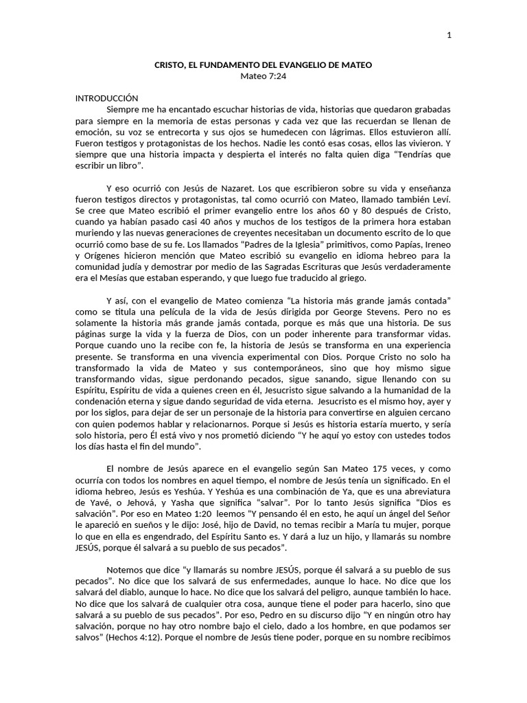 Cristo en el Evangelio de Mateo | PDF | Jesús | Evangelio de Mateo