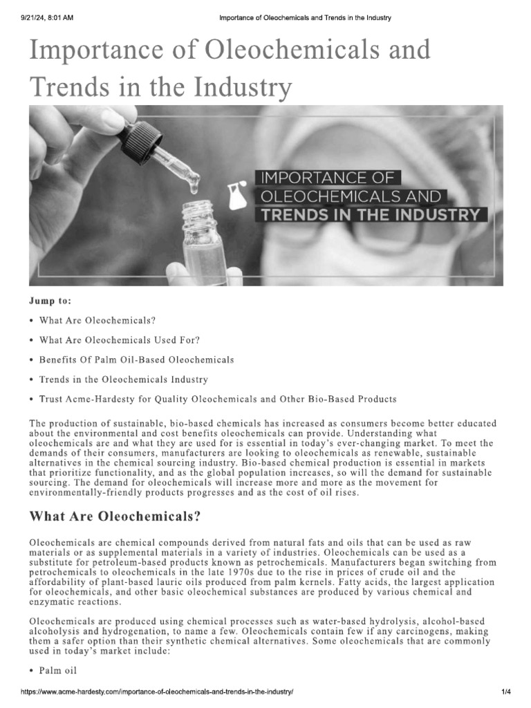Oleochemical | PDF