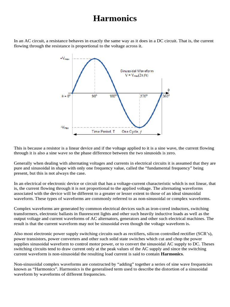 Understanding Harmonics in AC Circuits | PDF | Rectifier | Electrical ...