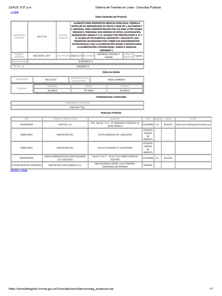 Argiment Sobre 27.6 GR | PDF