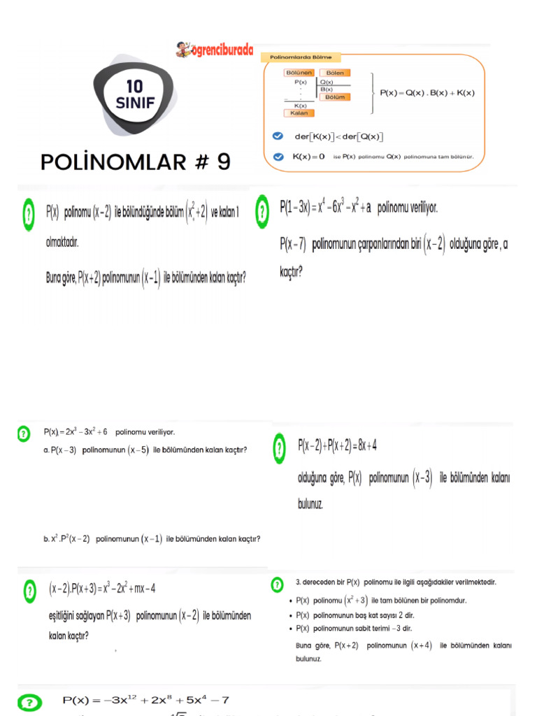 Polinomlar 9 | PDF