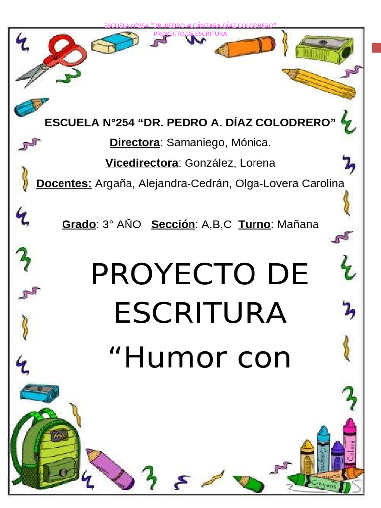 Proyecto de Escritura: Humor con Botas | PDF