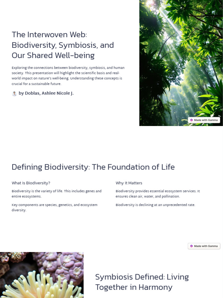 The Interwoven Web Biodiversity Symbiosis and Our Shared Well Being ...