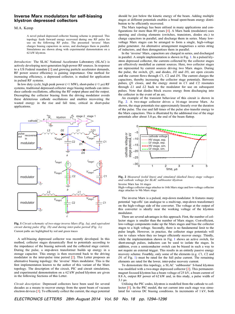 Electronics Letters - 2014 - Kemp - Inverse Marx Modulators For Self ...