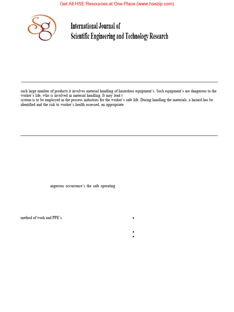 Material Handling JSA | PDF | Hazards | Occupational Safety And Health