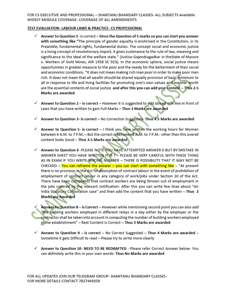Labour Law - Detail Test Evaluation Sheet | PDF | Strike Action ...